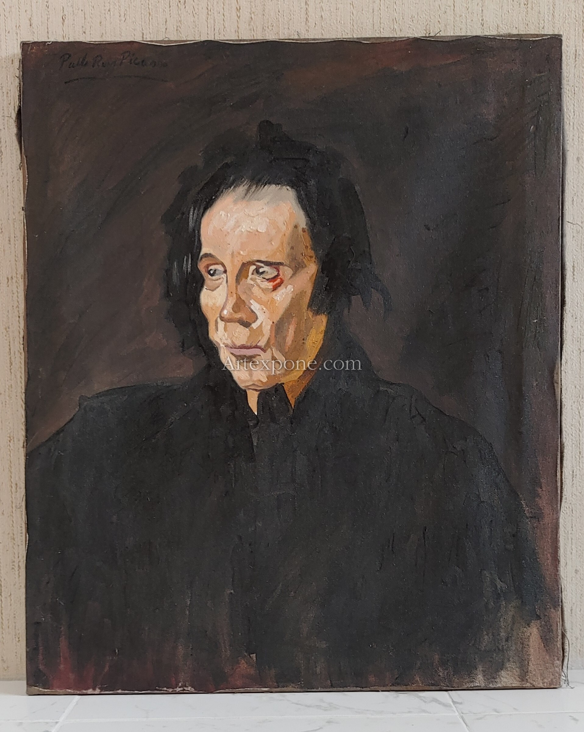 "Pablo Ruiz Picasso, Beautiful painting signed and sealed in oil on ...